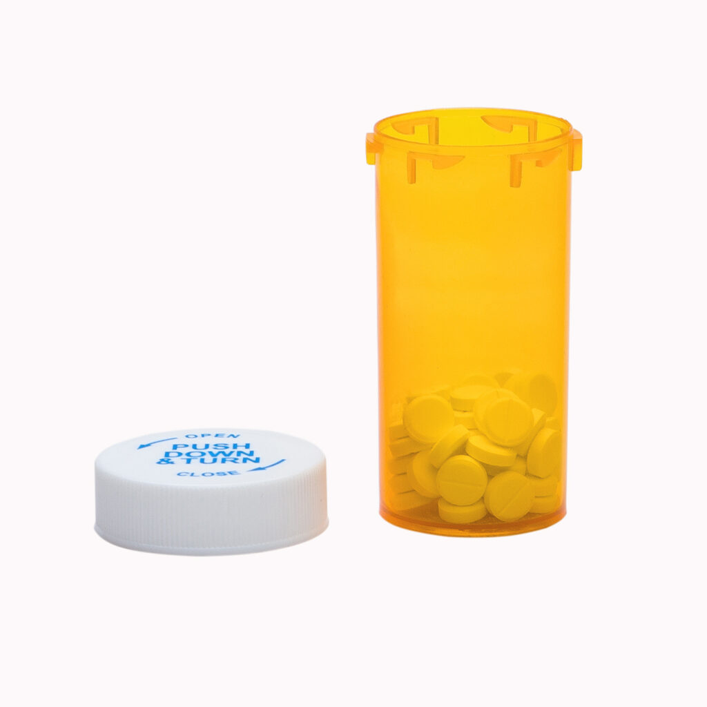 Amber Push & Turn Series Child Resistant Vials CRC - COSTGO.COM